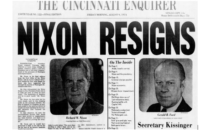 Il y a 50 ans Nixon démissionnait – Un Jour en Amérique